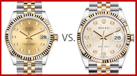 Rolex Lady Datejust 31 Vs Rolex Datejust 36 Comparison 278273 Vs