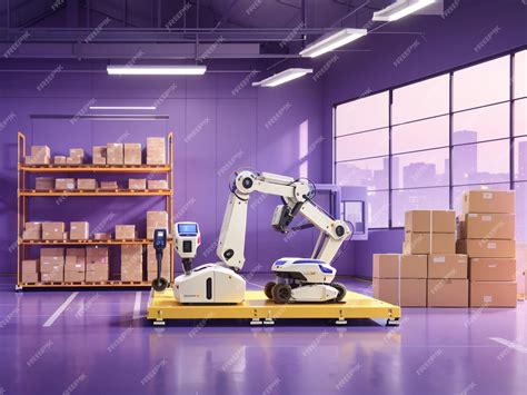 Premium Ai Image Revolutionizing Efficiency Automation With Agv And Robotic Arm In Smart