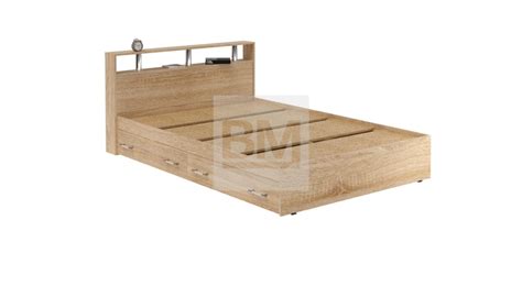 Двуспальная кровать с ящиками Саломея 140х200 Сонома купить в Москве недорого