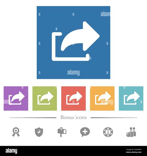 Export Symbol Flat White Icons In Square Backgrounds 6 Bonus Icons