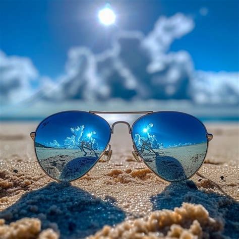 Free Tropical Reflections Captured Image Sunglasses Reflection