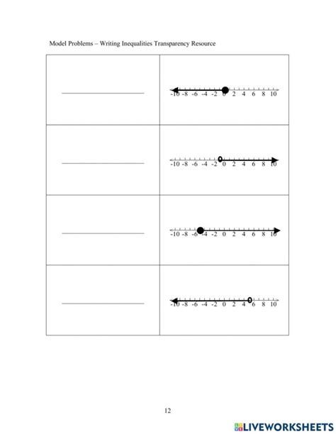 Graphing And Writing Inequalities Worksheet Printable Worksheets