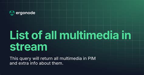 List Of All Multimedia In Stream Ergonode Docs