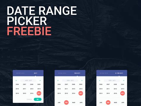 Date Range Picker UI Kit For Figma And Adobe XD