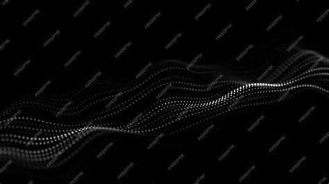Premium Photo Digital Dynamic Wave Of Particles Abstract Dark Futuristic Background Big Data