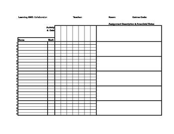 Collaboration Learning Skill Tracker List By Miss Costa S Handout Shop