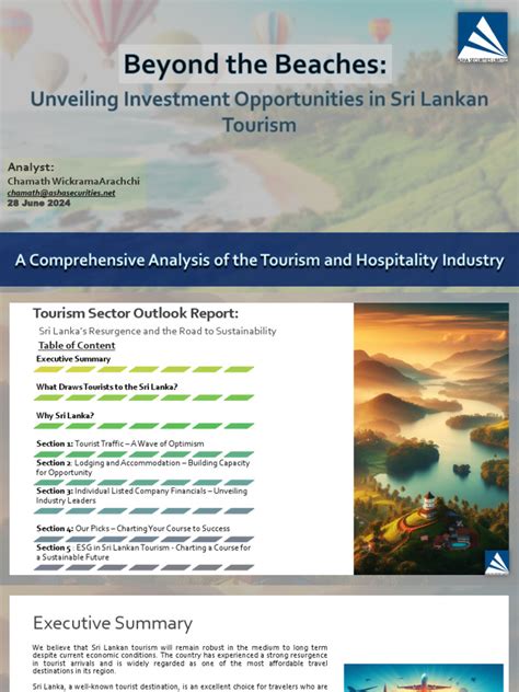 A Comprehensive Analysis Of The Tourism And Hospitality Industry Asha Securities Research 28 06