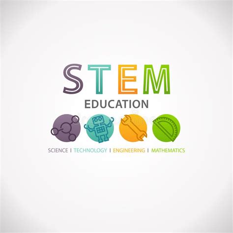 Stem Education Concept Logo Science Technology Engineering Mathematics