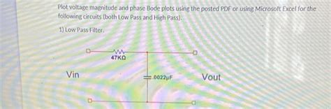 solved plot voltage magnitude and phase bode plots using the