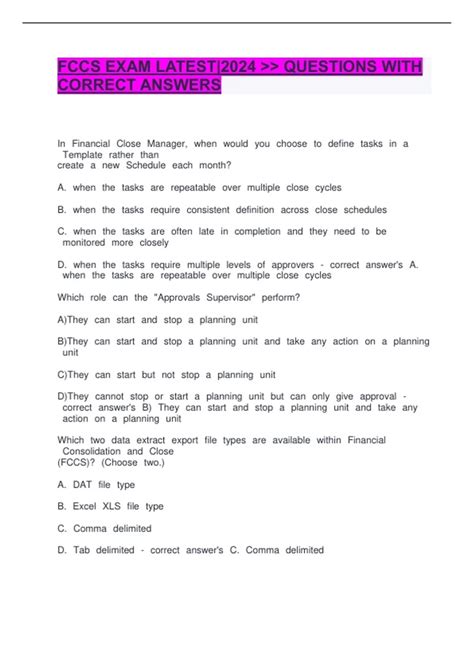 FCCS EXAM LATEST QUESTIONS WITH CORRECT ANSWERS FCCS Stuvia US