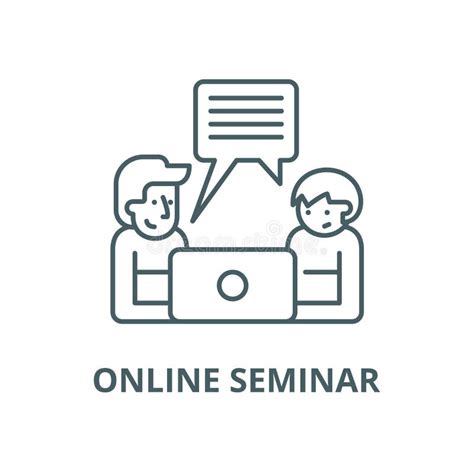 Online Seminar Vector Line Icon Linear Concept Outline Sign Symbol Stock Vector