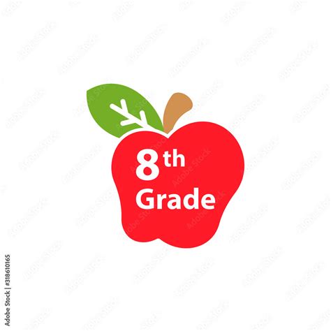 8th Grade Level Icon Clipart Image Isolated On White Background Stock
