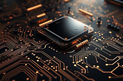 Premium Photo Complex Circuitry Patterns Etched Onto A Sleek Met 00690 02