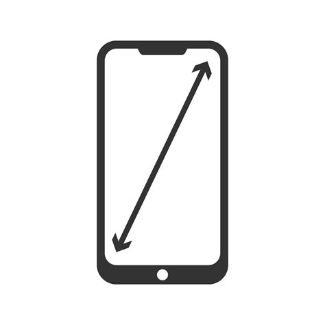 Vector Illustration Of Smartphone Screen Size Icon In Dark Color And White Background