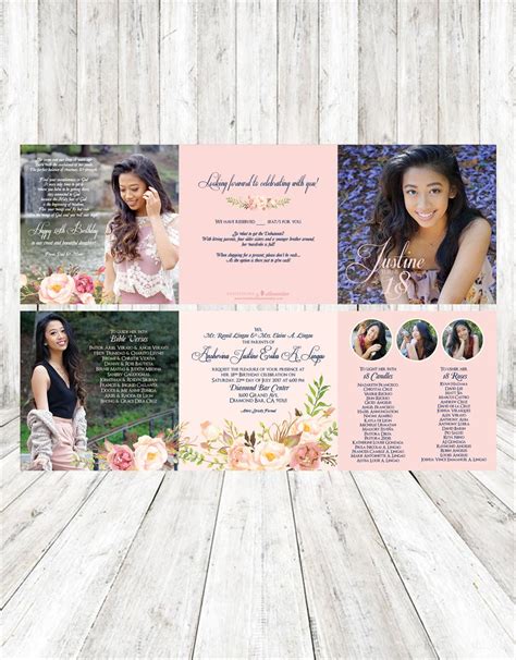 Justines Rose Gold Floral Themed 18th Birthday Debut Usa