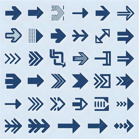 Premium Photo Azure Arrow Icon Set With Diverse Designs And Orientations