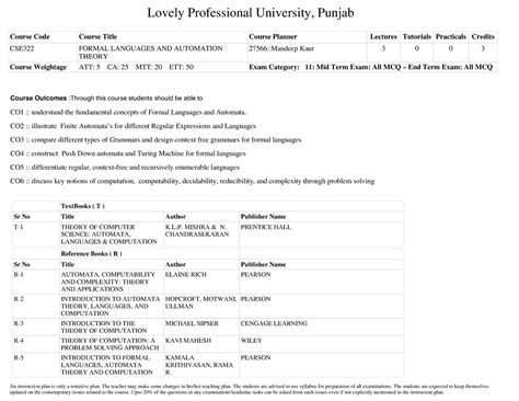 cse322 ip automata lovely professional university punjab course