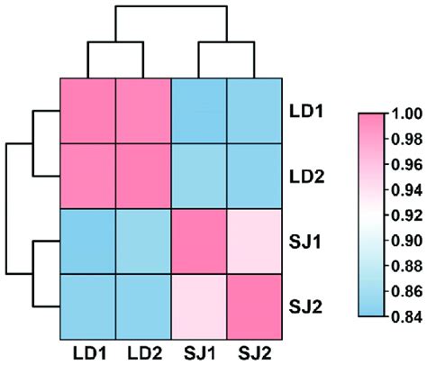 The Correlation Analysis Between Four Samples Based On Fpkm Results Download Scientific