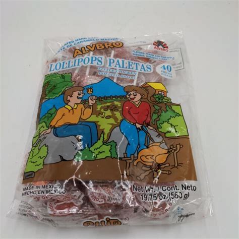 Alvbro Pollito Asado 40ct Little Grilled Chicken Lollipop Mexican Candy