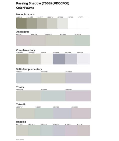 Valspar Passing Shadow T668 Paint Coordinating Colors And Palettes