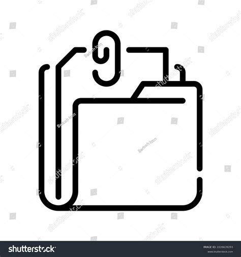 File Attachment Folder Icon Vector Outline Stock Vector Royalty Free