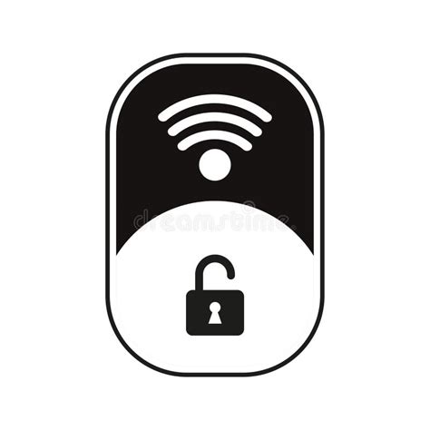 Wireless Icon Wifi Signal Security Lock Symbol Encrypted Connection Vector Illustration Eps