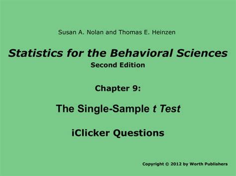 Statistics For The Behavioral Sciences
