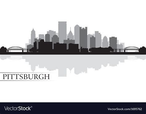 Pittsburgh City Skyline Silhouette Background Vector Image On