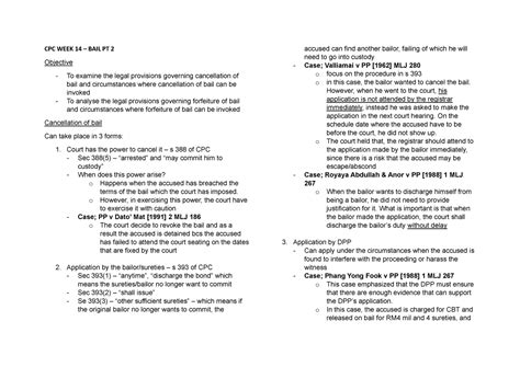 CPC WEEK Bail Pt For Ref Only CPC WEEK BAIL PT Objective To Examine The Legal