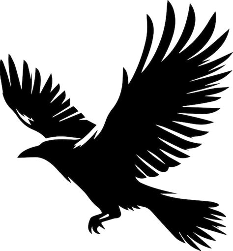 Premium Vector Flying Crow Vector Silhouette Illustration