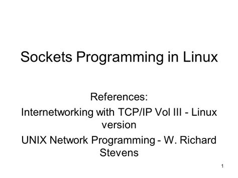 1 sockets programming in linux references internetworking with tcp ip