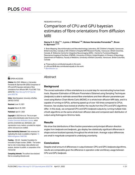 Pdf Comparison Of Cpu And Gpu Bayesian Estimates Of Fibre