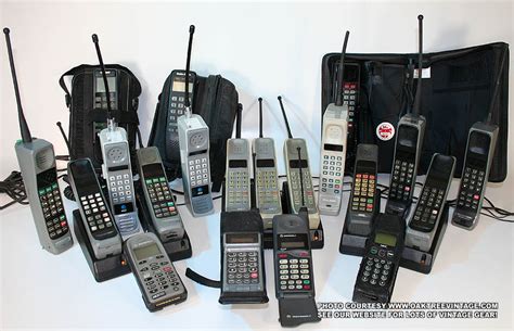 Vintage Brick Cell Phones Old School Bag And Car Phones
