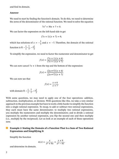 Lesson Simplifying Rational Functions Nagwa