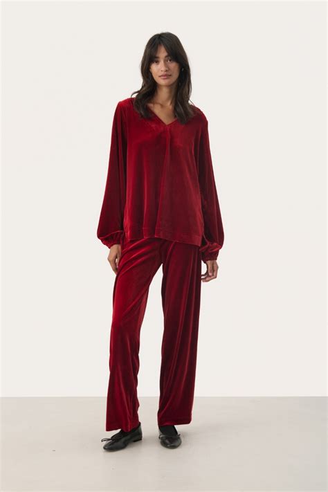 Part Two Madis Blouse Rhythmic Red Suser I Sivet Klær Sko Og Accessories Til Dame