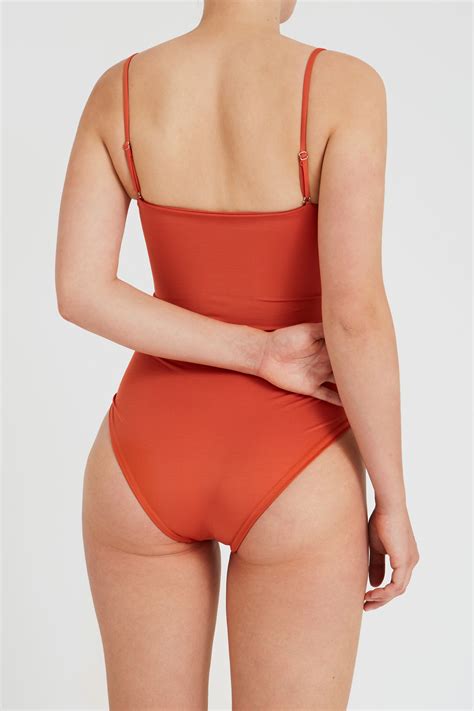 Swimsuit Bandeau Terracotta Round Rivers