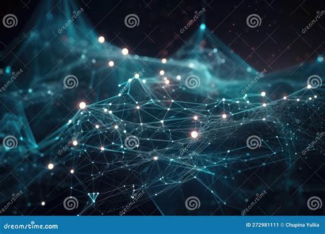 Abstract Connected Dots And Lines Concept Of Ai Technology Motion Of