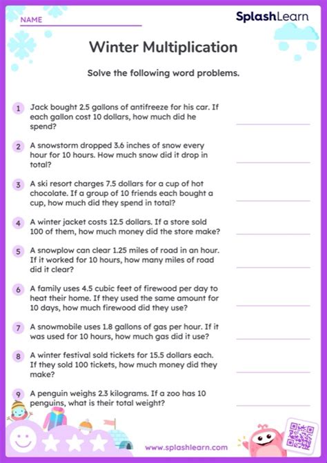 Decimal Multiplication Word Problems Worksheets Free And Printable