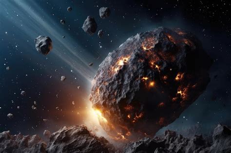 Premium Ai Image Wallpaper Of A Asteroid Shower In The Cosmos