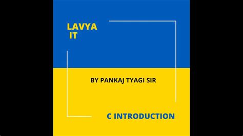 c introduction class 1 youtube