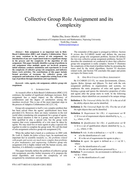 Pdf Collective Group Role Assignment And Its Complexity