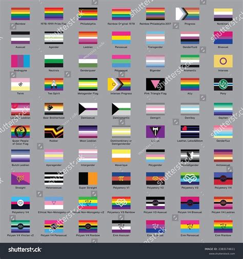 Lgbtq Pride Flags Gender Collection Lgbtqian Stock Vector Royalty Free Shutterstock