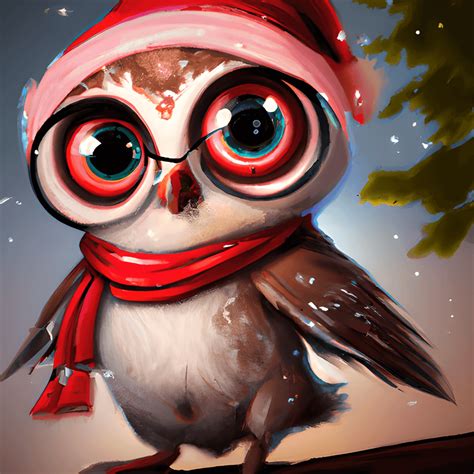 Cute Adorable Christmas Owl Graphic · Creative Fabrica