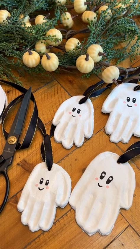 Diy Ghost Handprint Ornaments 👻 Salt Dough Recipe Halloween Video