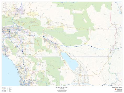 Riverside County California Wall Map