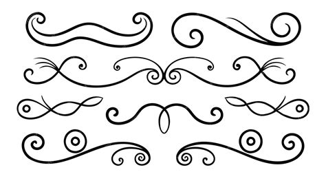 Decorative Scroll Design Elements Featuring Ornate Patterns Ideal For Enhancing Visual