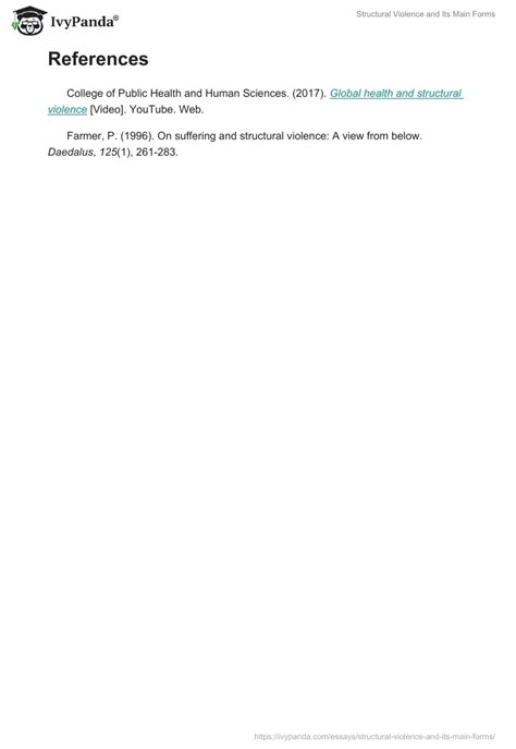 Structural Violence And Its Main Forms 364 Words Essay Example