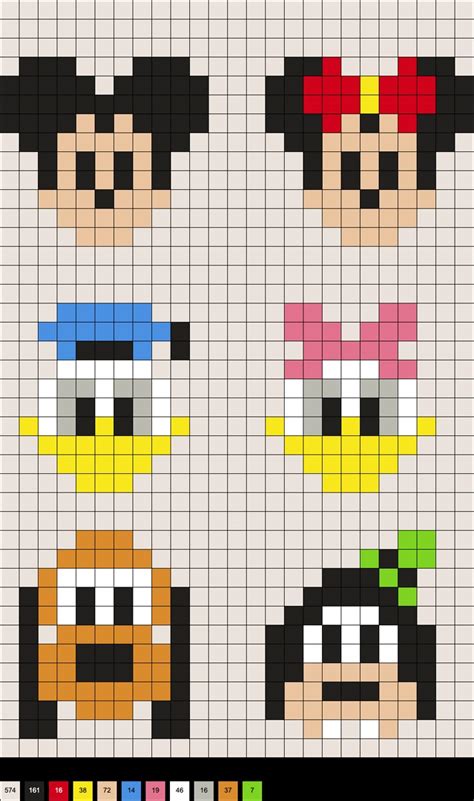 Mickey Mouse Perler Beads 30 Free Patterns Perler Bead Disney Perler Beads Easy Perler