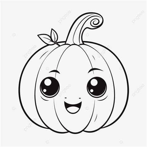 かわいいカボチャの顔の着色ページ目輪郭スケッチ図 ベクターイラスト画像とpngフリー素材透過の無料ダウンロード Pngtree