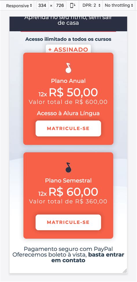 Exercício Conteúdo principal opcional os planos Alura Cursos Online